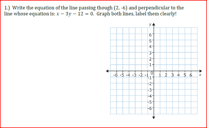 Solved 1.) Write the equation of the line passing though | Chegg.com Solved 1.) Write the equation of the line passing though | Chegg.com