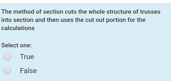 Solved The method of section cuts the whole structure of | Chegg.com