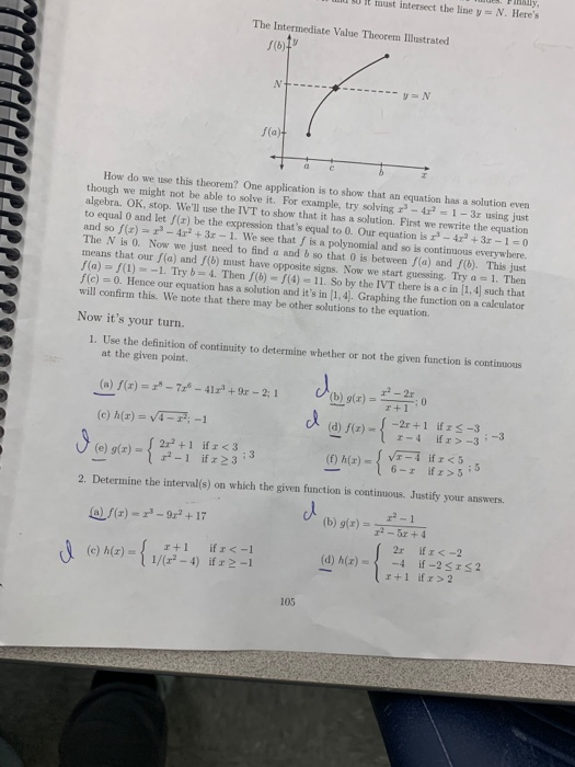 Solved The Intermediate Value Theorem Illustrated (6) | Chegg.com