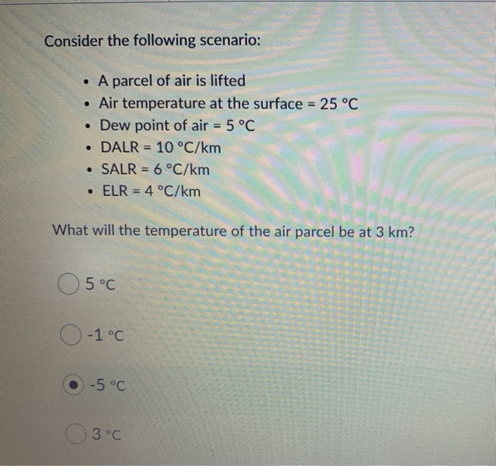 Solved Consider the following scenario: • A parcel of air is | Chegg.com