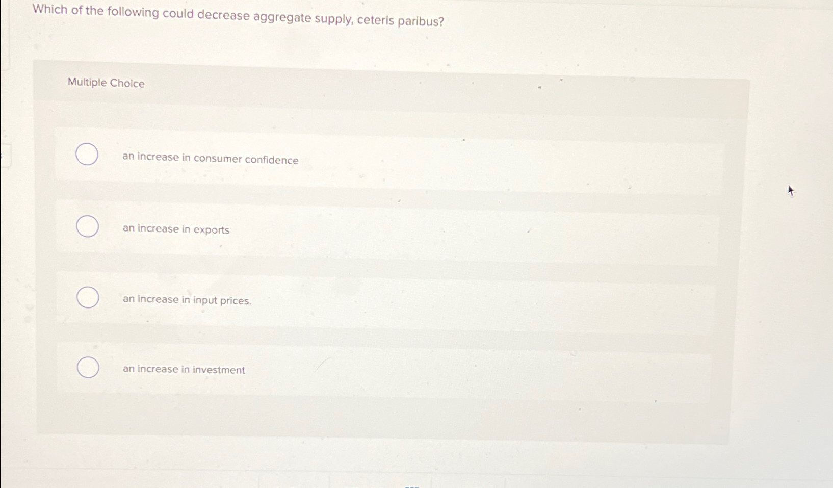 Solved Which Of The Following Could Decrease Aggregate 3090