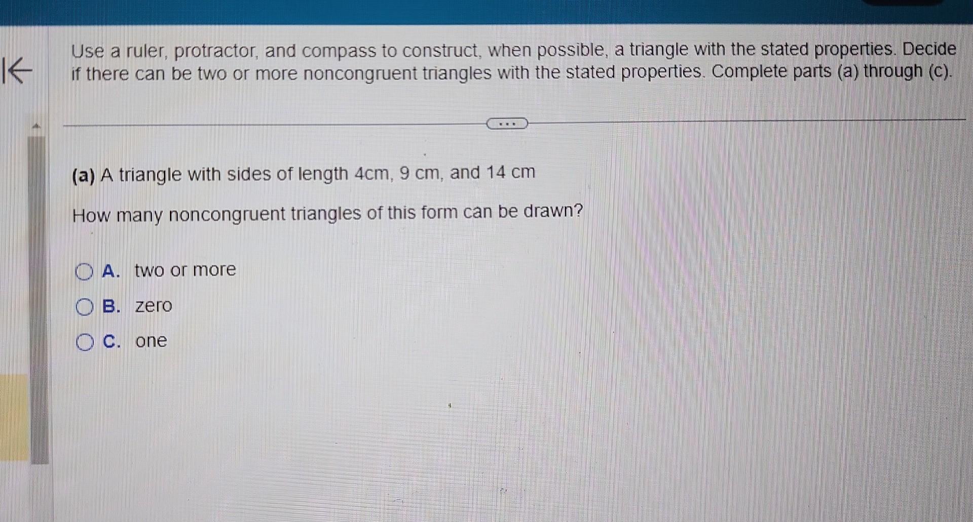 Solved Use a ruler, protractor, and compass to construct, | Chegg.com