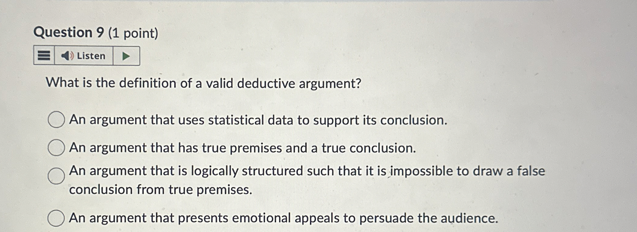 Solved Question 9 (1 ﻿point)ListenWhat is the definition of | Chegg.com