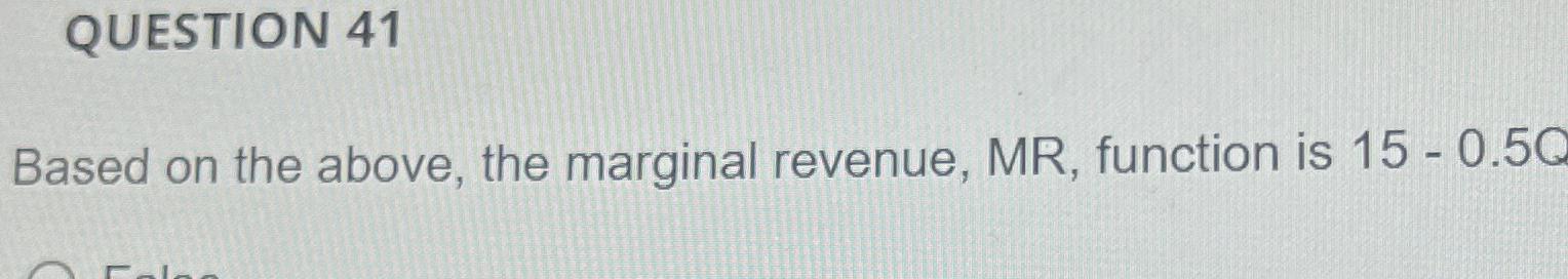 Solved Qd = 60-4PBased on the above, the marginal revenue, | Chegg.com
