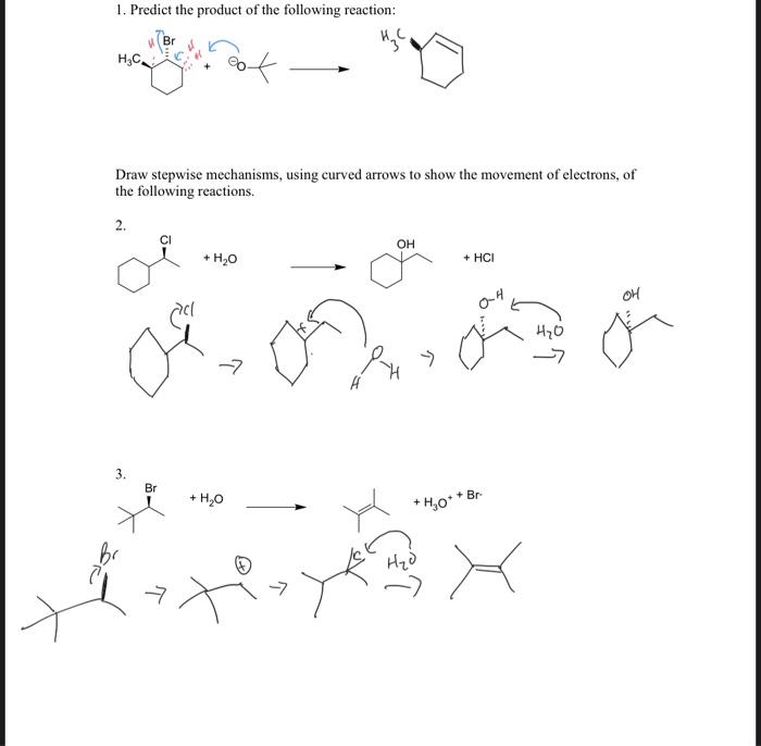 Solved 1. Predict the product of the following reaction: | Chegg.com