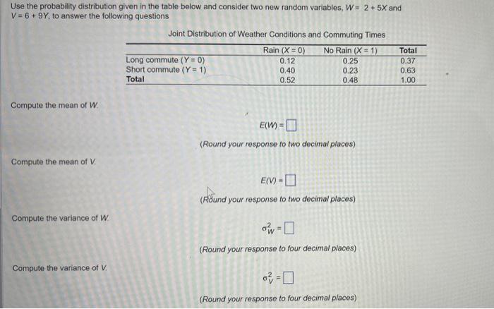 Solved Use the probability distribution given in the table | Chegg.com