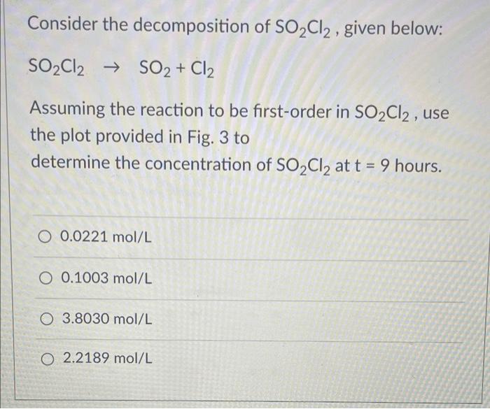 Solved Consider the decomposition of SO2Cl2 , given below: | Chegg.com