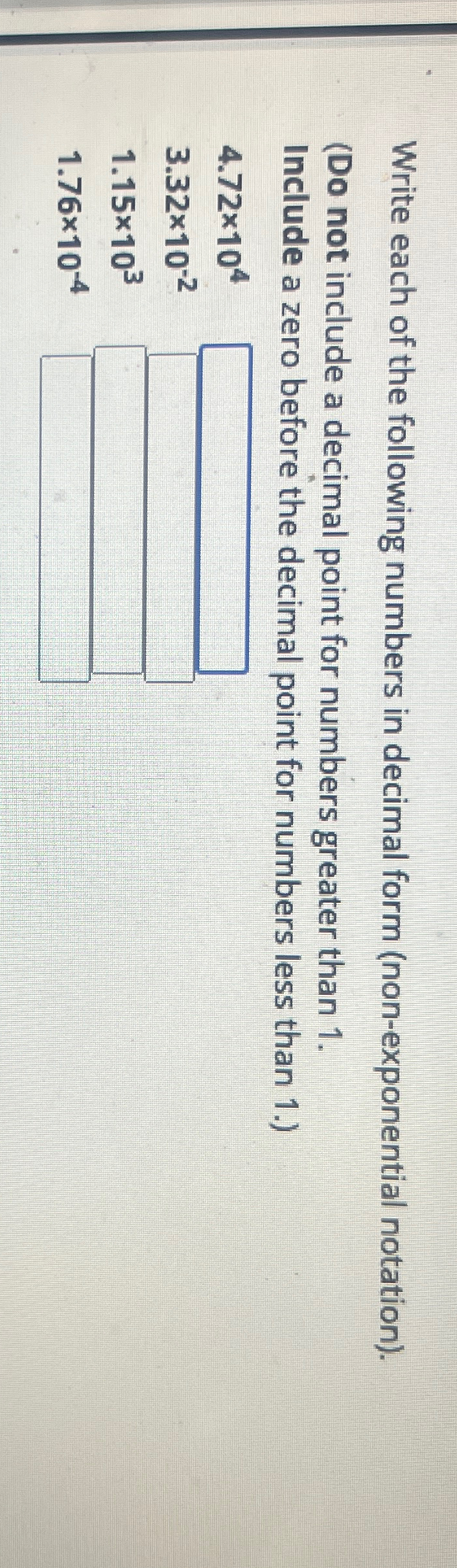 Solved Write each of the following numbers in decimal form | Chegg.com