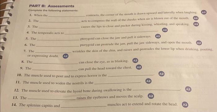 Solved PART B: Assessments Complete the following | Chegg.com