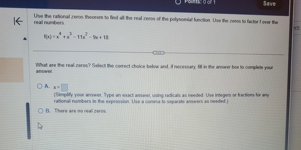 Solved Use the rational zeros theorem to find all the real | Chegg.com