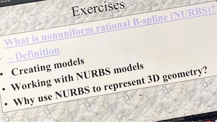 Solved What is nonuniform rational B-spline (NURBS)? . - | Chegg.com