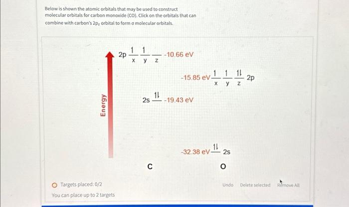 Solved Below is shown the atomic orbitals that may be used | Chegg.com