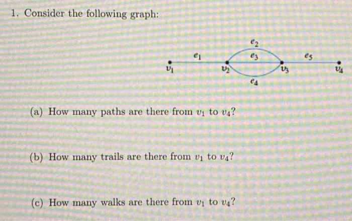 Solved 1. Consider the following graph: (a) How many paths | Chegg.com