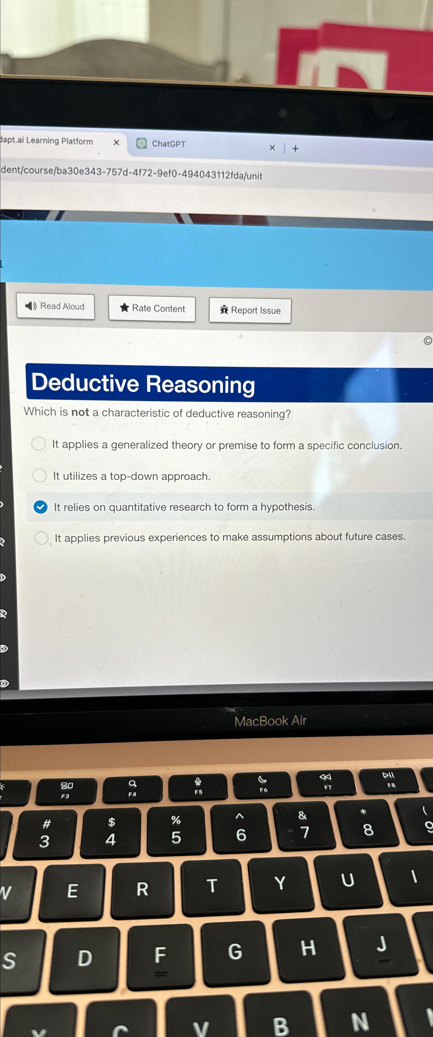 Solved Deductive ReasoningWhich is not a characteristic of | Chegg.com