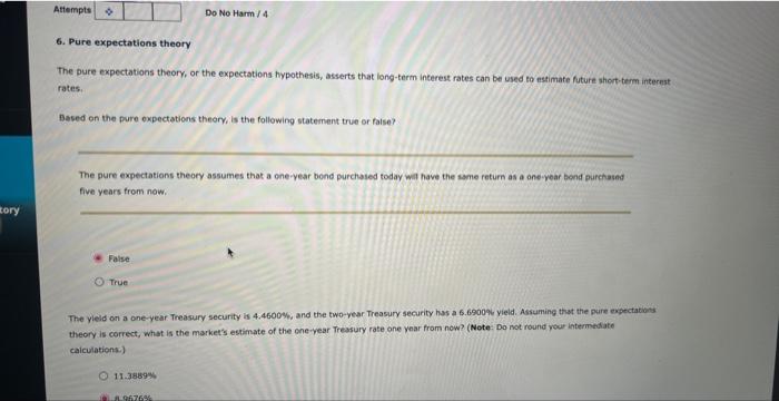 Solved 6. Pure expectations theory The pure expectations | Chegg.com