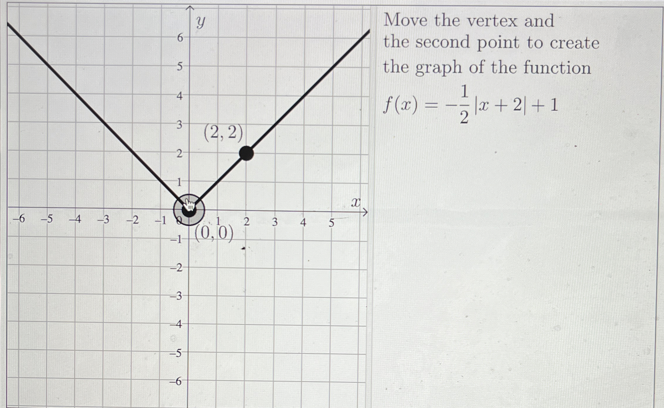 Solved Move the vertex and the second point to create the | Chegg.com