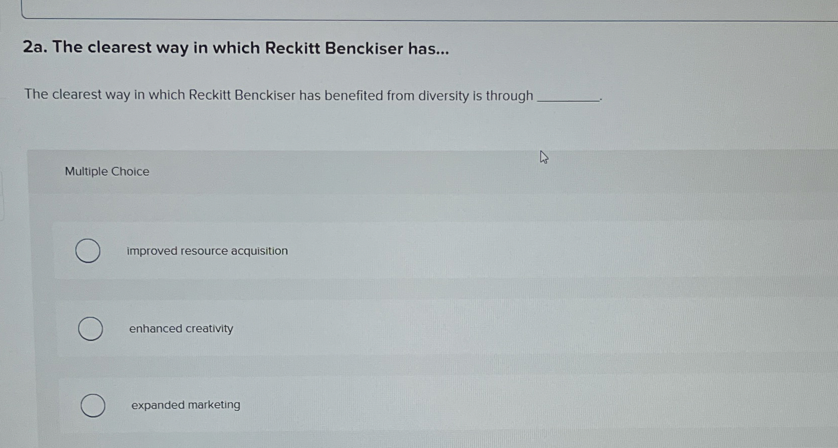 Solved 2a. ﻿The clearest way in which Reckitt Benckiser | Chegg.com