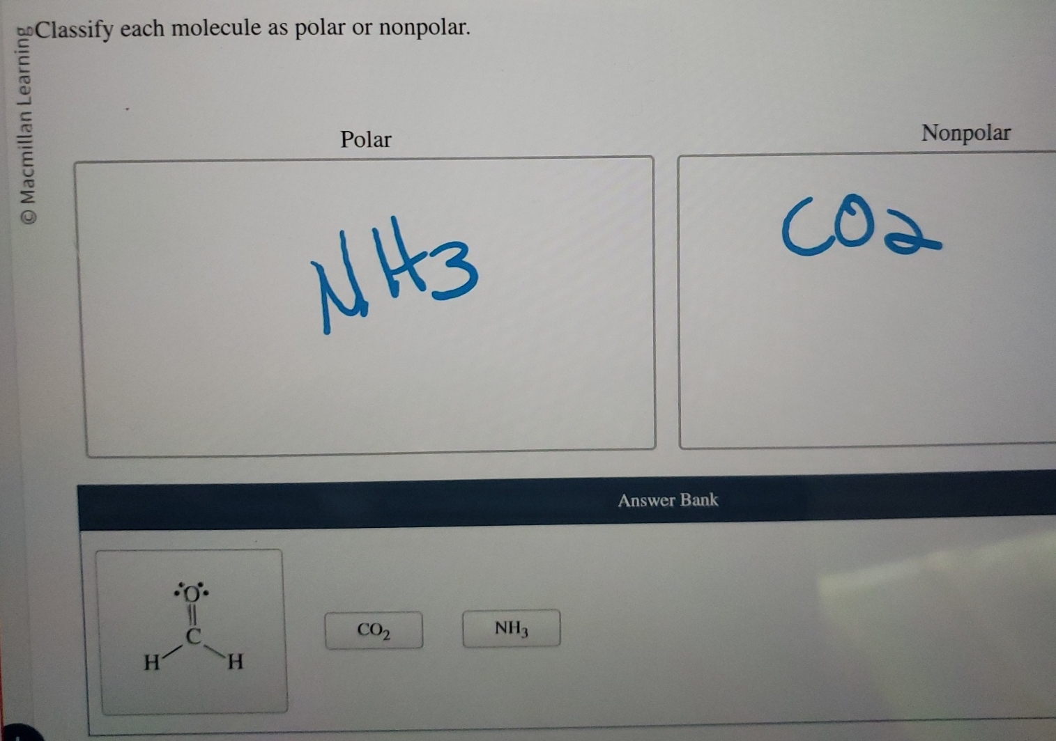 Solved ?20 ﻿Classify each molecule as polar or | Chegg.com