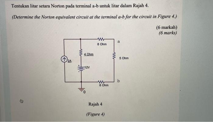 Solved Tentukan litar setara Norton pada terminal a-b untuk | Chegg.com
