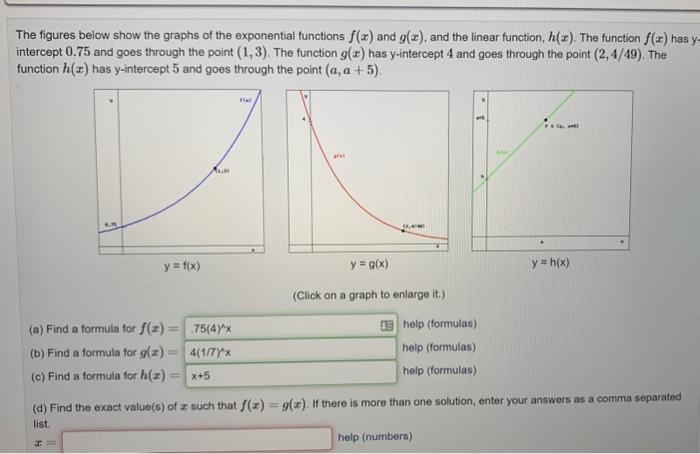 Solved The figures below show the graphs of the exponential | Chegg.com