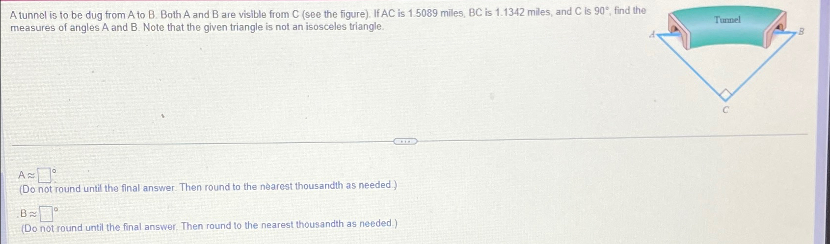 Solved A tunnel is to be dug from A ﻿to B. ﻿Both A and B | Chegg.com