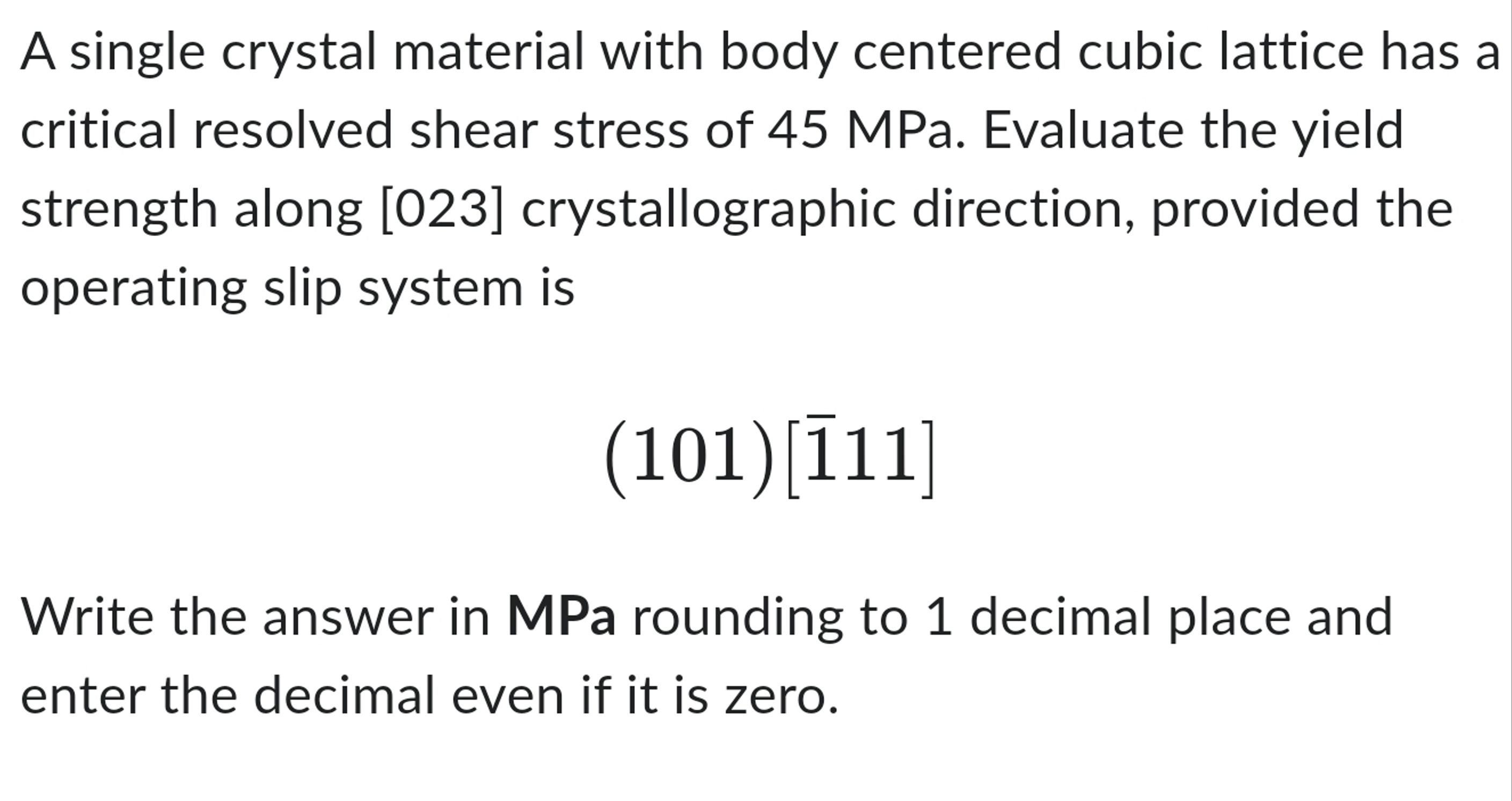 Solved A single crystal material with body centered cubic | Chegg.com