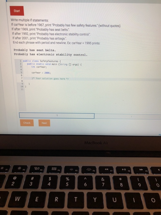 Solved Start Write Multiple If Statements If Caryear Is 6818