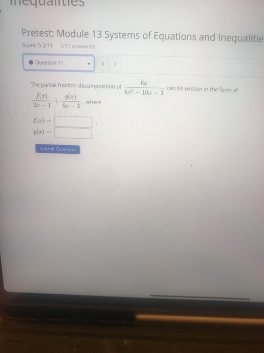 Solved Pretest: Module 13 Systems of Equations and | Chegg.com
