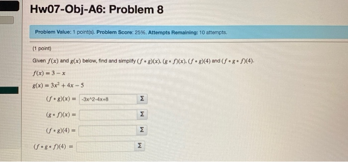 Solved Hw07 Obj A6 Problem 8 Problem Value 1 Points 