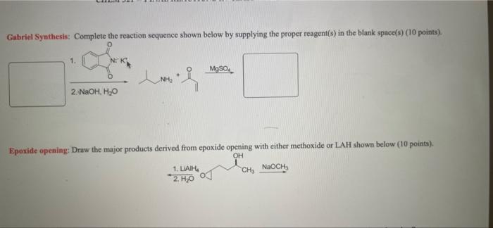 Solved Gabriel Synthesis: Complete the reaction sequence | Chegg.com