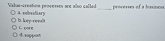 Solved Value-creation processes are also called processes of | Chegg.com
