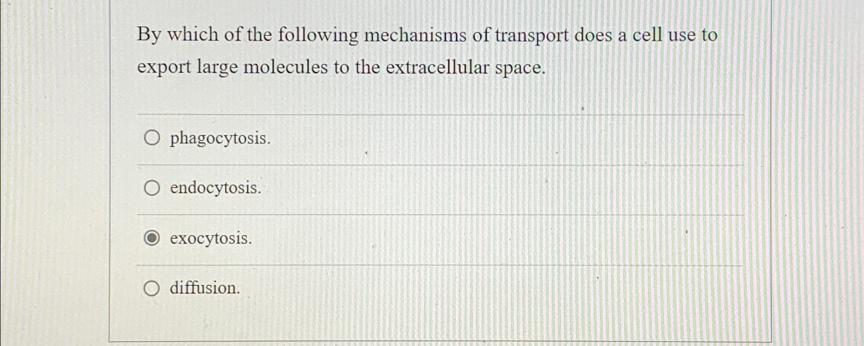 Solved By which of the following mechanisms of transport | Chegg.com