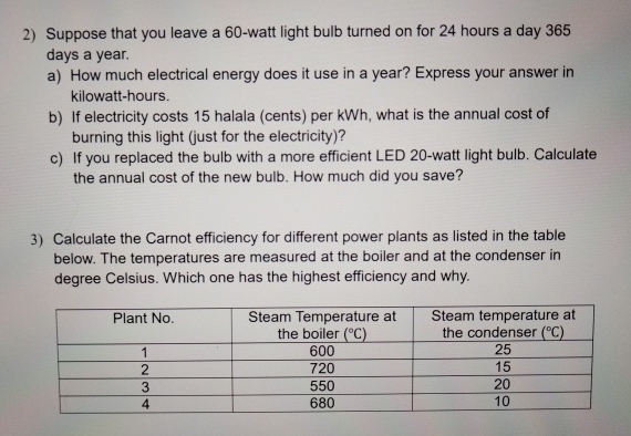 Solved Suppose that you leave a 60-watt light bulb turned on | Chegg.com