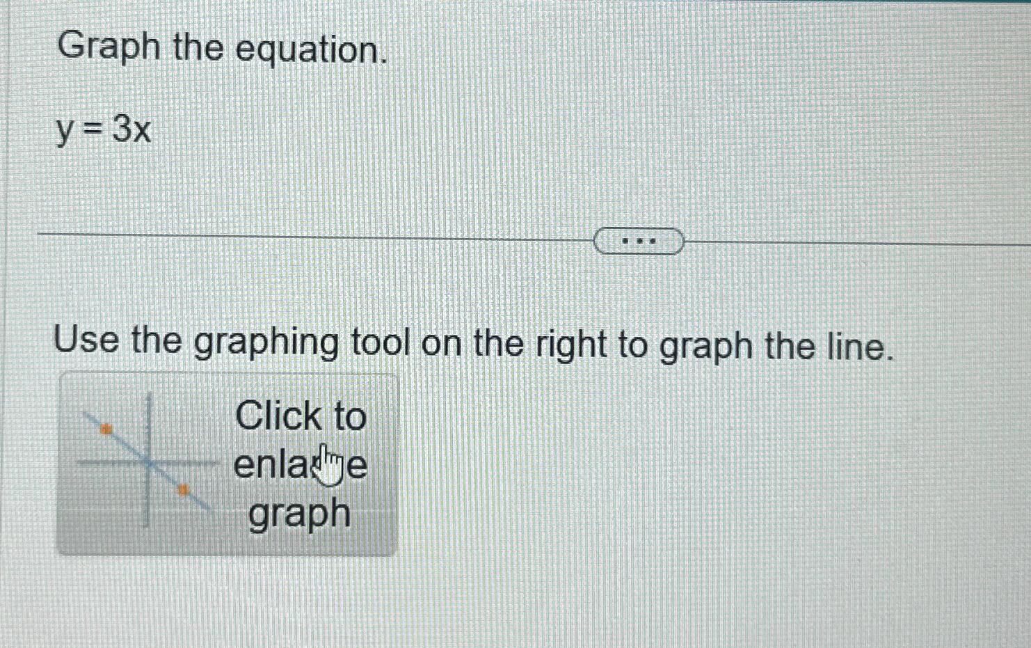 Solved Graph the equation.y=3xUse the graphing tool on the | Chegg.com