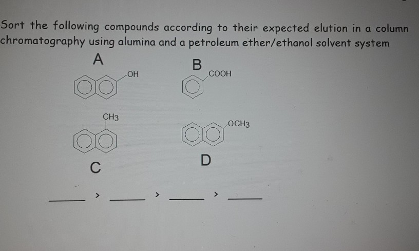 Solved Sort the following compounds according to their | Chegg.com