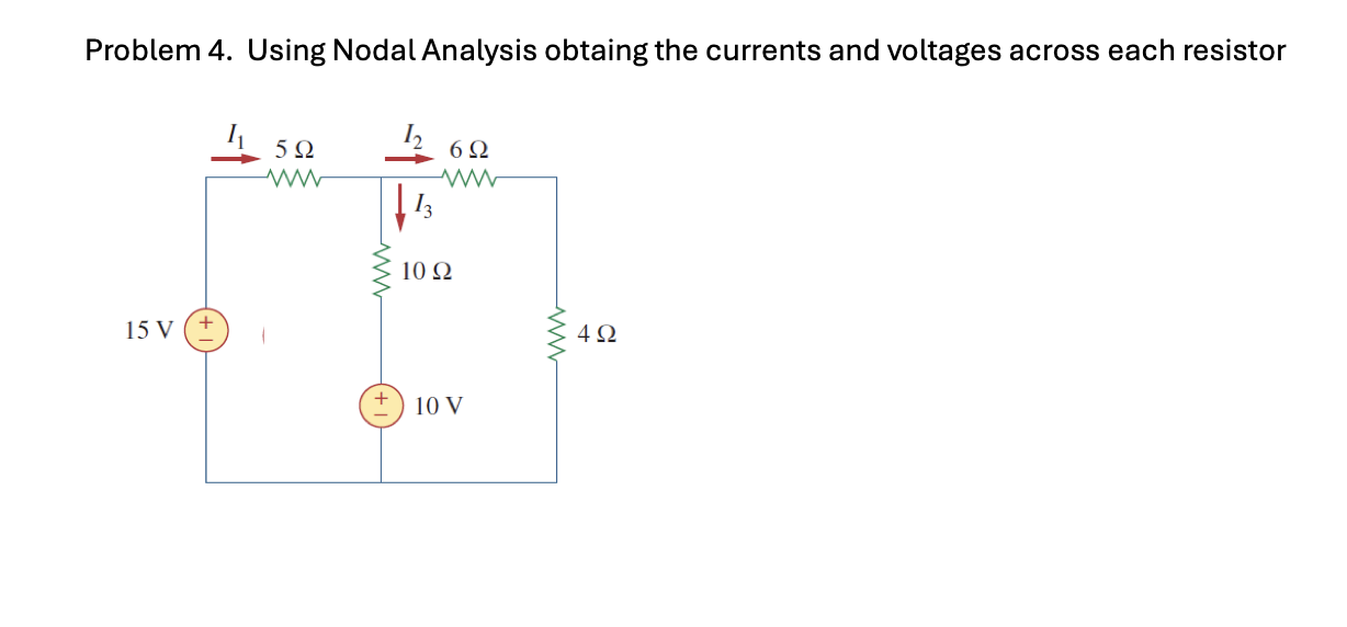 Solved Problem 4. ﻿Using Nodal Analysis obtaing the currents | Chegg.com