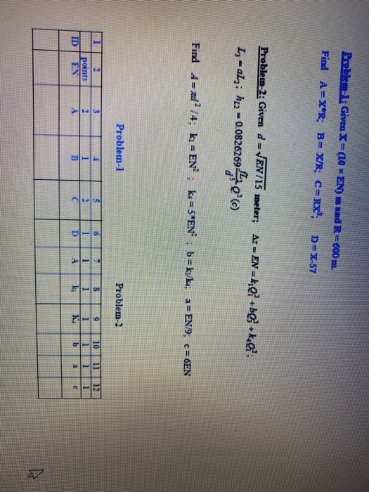 Solved ProblemGiven X=(16 ~ EN -and R=600m. Find A=X+R; B= | Chegg.com