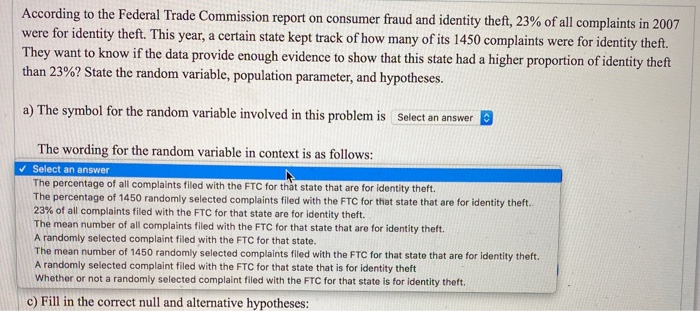 Solved According to the Federal Trade Commission report on | Chegg.com