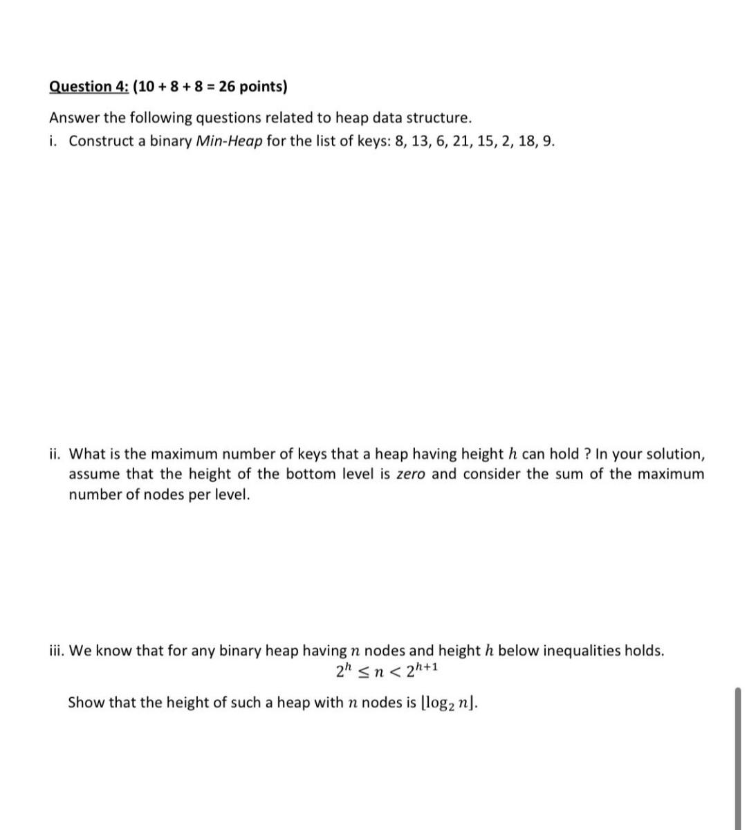 Solved Question 2: (17+8=25 points) Answer the following | Chegg.com