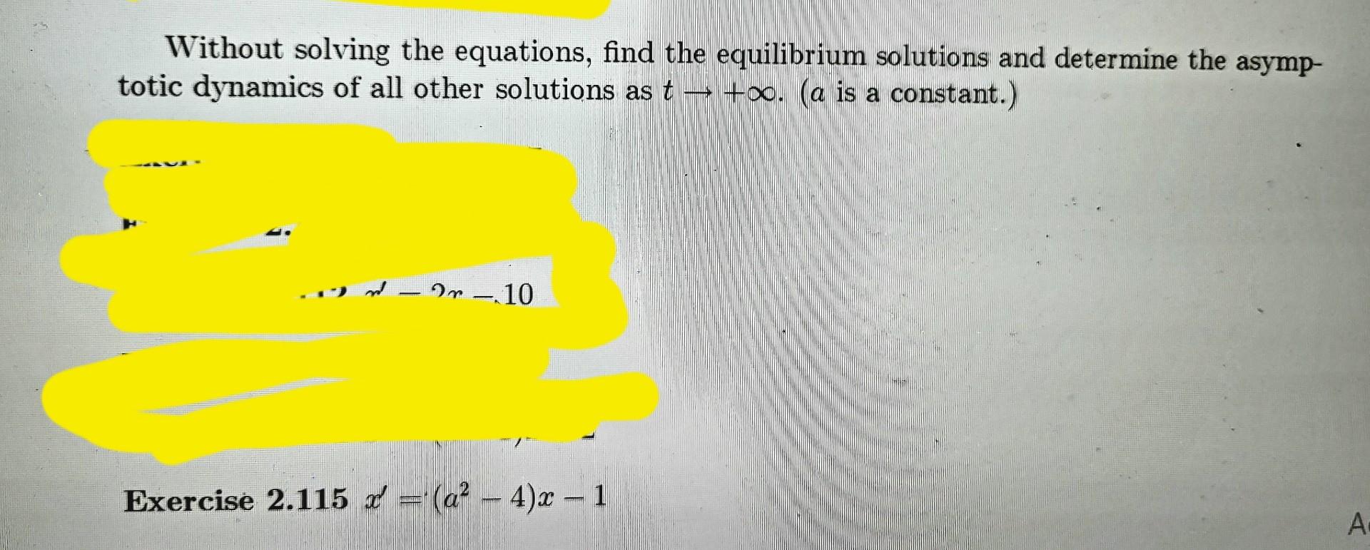 Solved Without solving the equations, find the equilibrium | Chegg.com