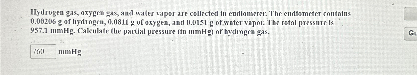 Solved Hydrogen gas, oxygen gas, and water vapor are | Chegg.com