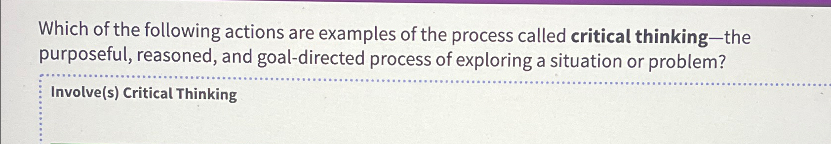 Solved Which of the following actions are examples of the | Chegg.com