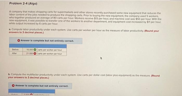 Solved Problem 2-4 (Algo) A company that makes shopping | Chegg.com