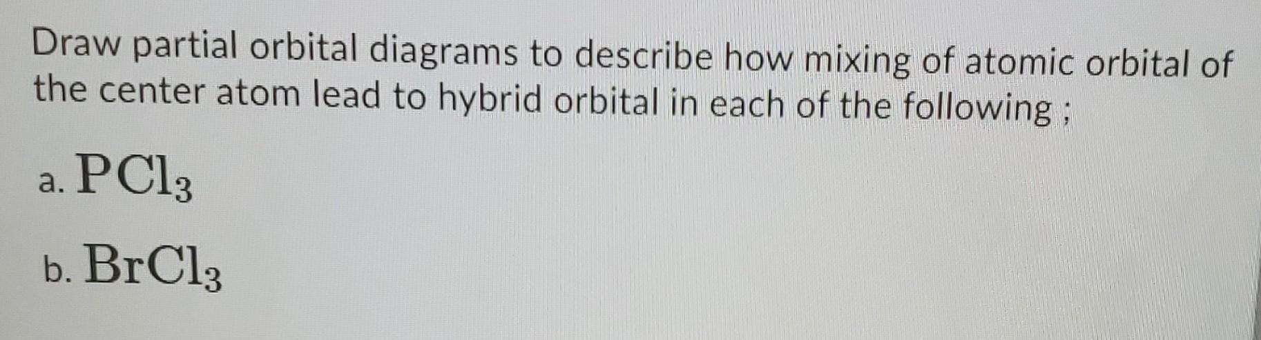Solved Draw partial orbital diagrams to describe how mixing | Chegg.com