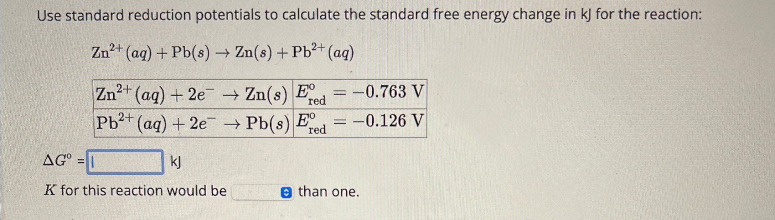 Solved Use Standard Reduction Potentials To Calculate The