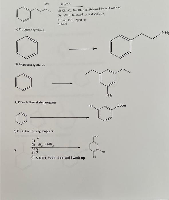 Solved i) H2SO4 3) LiAlH4, followed by acid work up 4) I cq. | Chegg.com