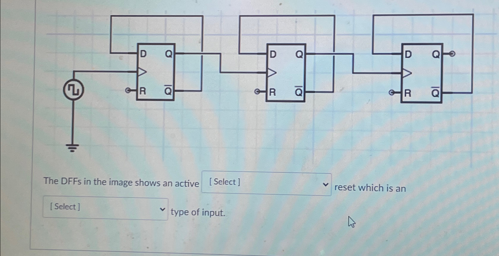 Solved The DFFs in the image shows an active reset which is | Chegg.com