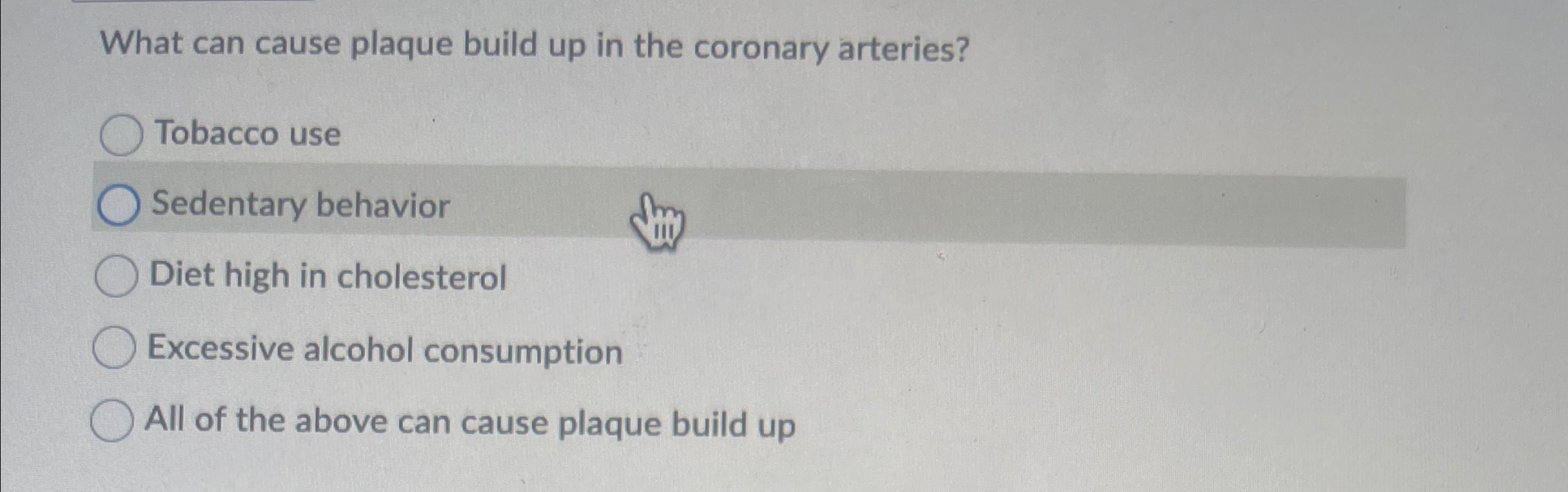 Solved What can cause plaque build up in the coronary | Chegg.com