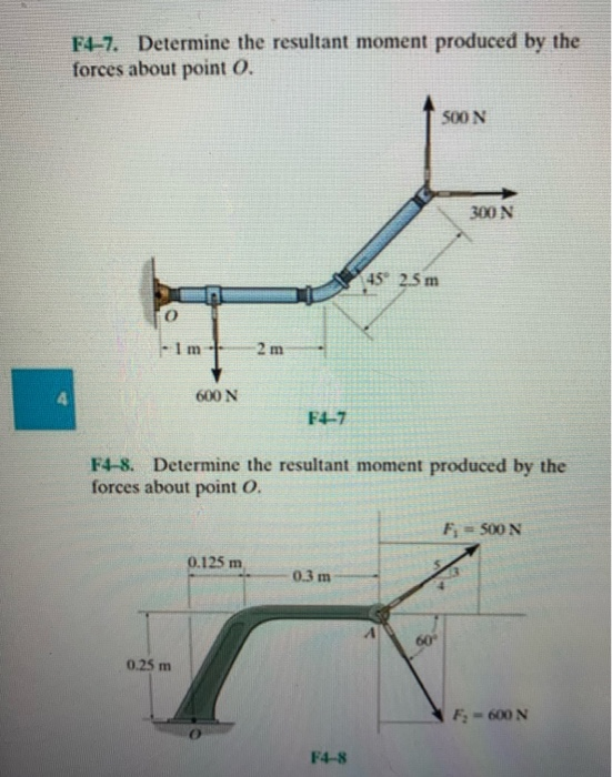 Solved F4 7 Determine The Resultant Moment Produced By The
