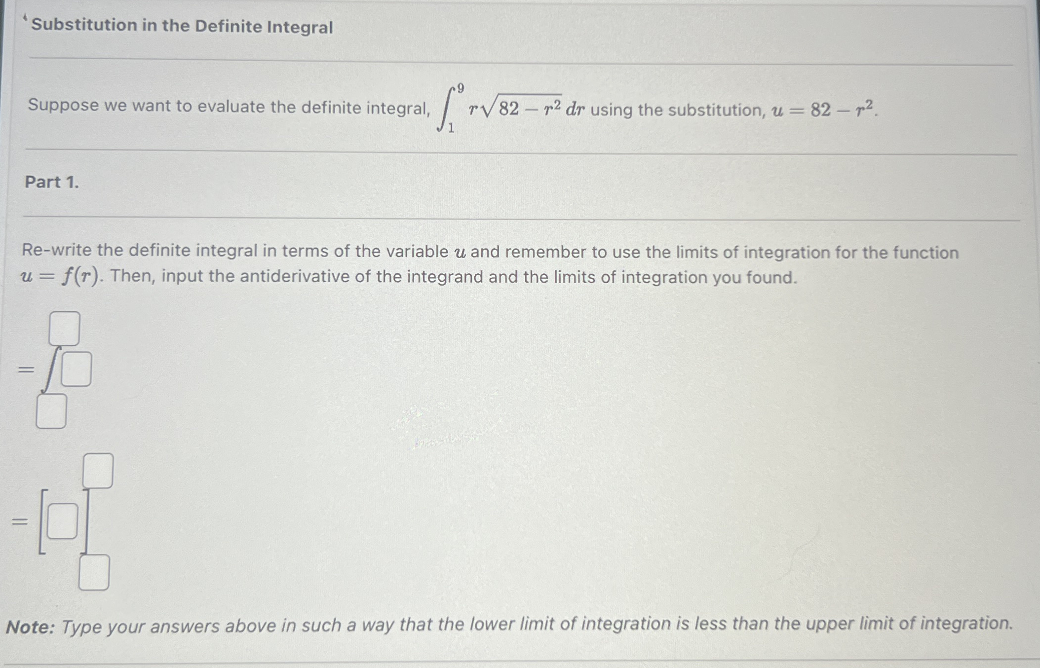 Solved 'Substitution in the Definite IntegralSuppose we want | Chegg.com